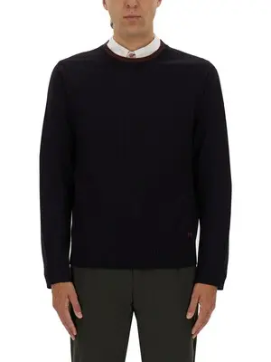 Paul Smith Shirt With Embroidered Logo - Blue