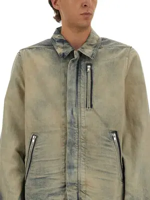 Rick Owens Jacket With Concealed Zipper - Denim