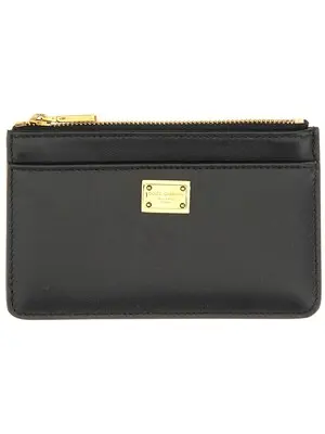Dolce & Gabbana Calfskin Plongé Card Holder - Black