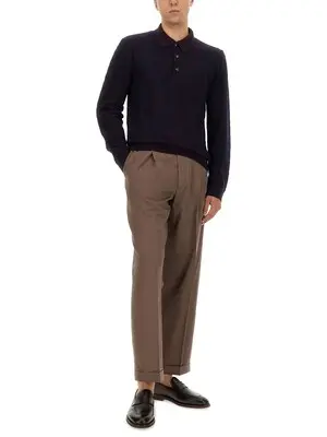 Etro Long-sleeved Polo Shirt - Blue