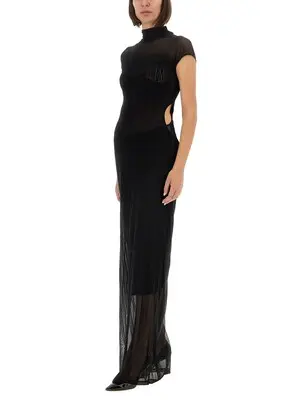 JEAN PAUL GAULTIER Mesh Dress With Flocked Logo