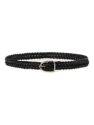 TOM FORD Braided Leather Belt - Black