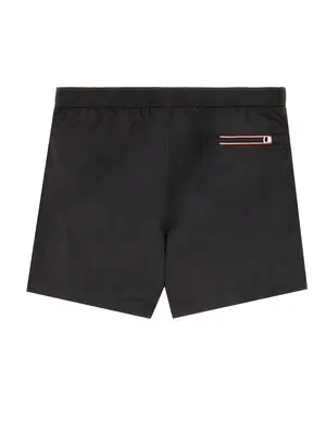 Moncler Swim Shorts With Logo Patch - Black