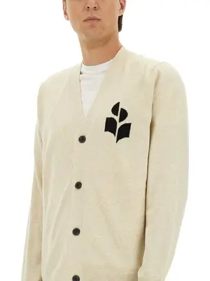 MARANT Logo Cardigan - Ivory
