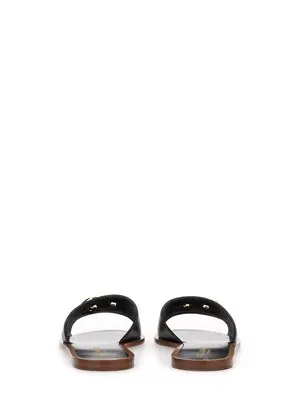 Dolce & Gabbana Leather Slide Sandal - Black