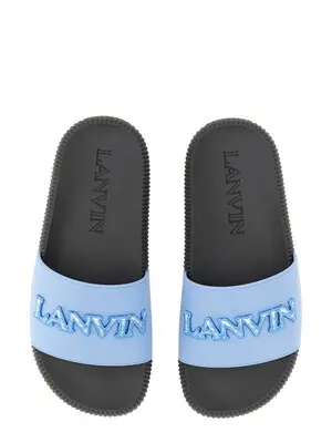 LANVIN Sandalwood Arpege Slides - Azure