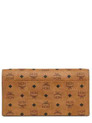 Mcm Aren" Wallet With Shoulder Strap - Buff