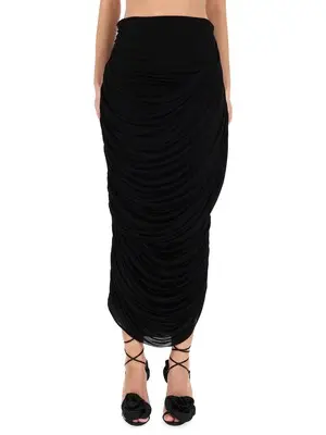 Magda Butrym Draped Midi Skirt - Black