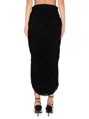 Magda Butrym Draped Midi Skirt - Black