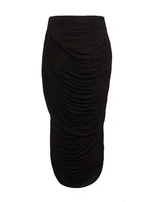 Magda Butrym Draped Midi Skirt - Black