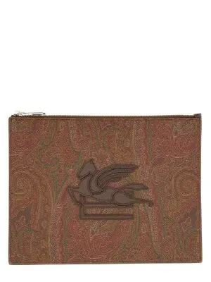 Etro Essential Paisley Pouch - Brown