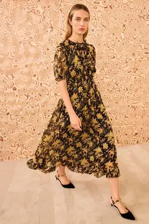 Ulla Johnson Rosamunde Puff Sleeve Dress - Forsythia