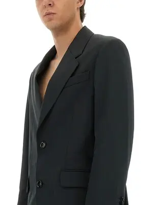Ami Double-breasted Wool Jacket - Charcoal