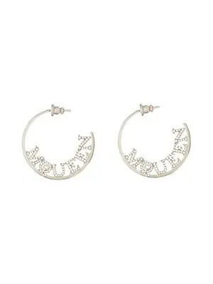 Alexander McQueen Logo Hoop Earrings - Silver