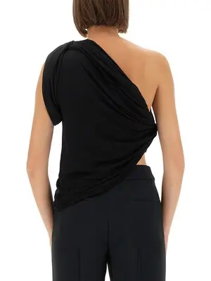 Rick Owens Draped One-shoulder Top - Black