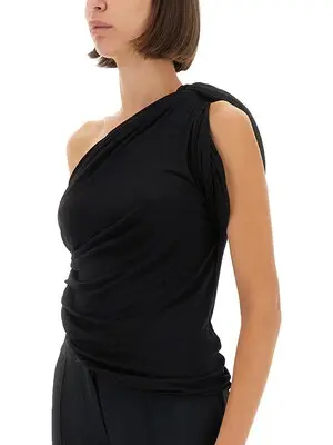Rick Owens Draped One-shoulder Top - Black