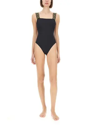 Versace One-piece Swimsuit With Greek Border