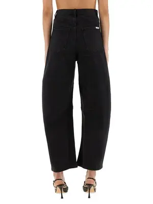 SELF-PORTRAIT Barrel Leg Jeans - Black