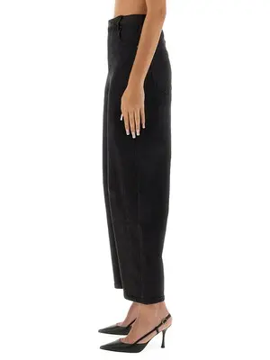 SELF-PORTRAIT Barrel Leg Jeans - Black