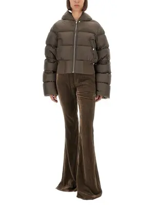 Rick Owens Down Jacket With Hood - Brown
