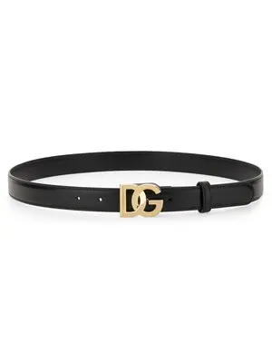 Dolce & Gabbana Belt With Logo Buckle - Black