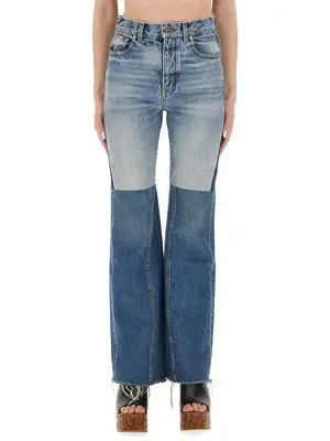Chloé Patchwork Straight Leg Jeans