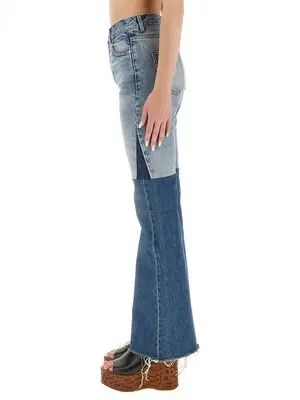 Chloé Patchwork Straight Leg Jeans