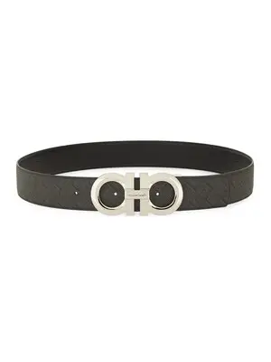 FERRAGAMO Reversible "hooks" Belt - Black