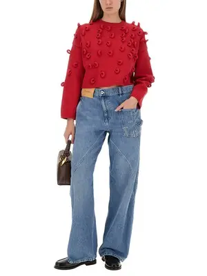 JW Anderson Loop Cropped Jersey - Red