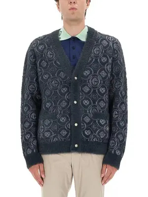 Casablanca Monogram Fluffy Cardigan - Grey