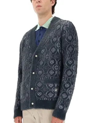 Casablanca Monogram Fluffy Cardigan - Grey