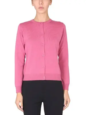 Moschino Wool Jersey Button Closure Top - Pink