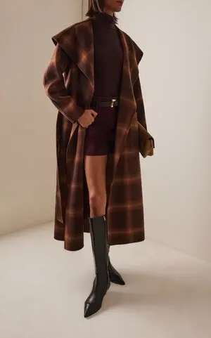 Simkhai Mulhollond Plaid Wool Robe Coat