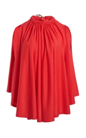 Coperni Pleated Circle Top With Draped Cape Effect - Red
