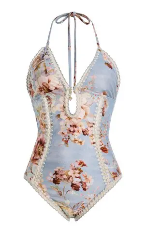 Zimmermann Awaken Crochet Keyhole Swimsuit Multi