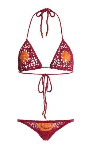 Akoia Swim Crocheted Bikini - Red