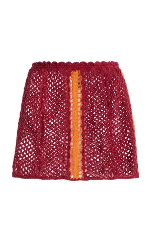 Akoia Swim Crocheted Mini Skirt - Red