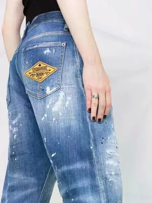 Dsquared2 Paint-splatter Cropped Jeans