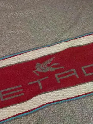 Etro Striped Logo-detail Throw Blanket