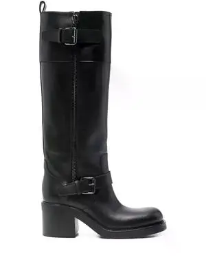 Elena Iachi 60mm Buckle-detail Knee-high Boots - Black