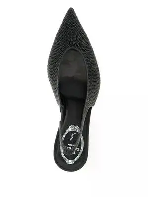 Rene Caovilla 80mm Jinny Crystal-appliqué Slingback Pumps