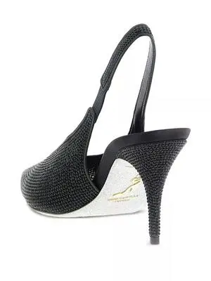 Rene Caovilla 80mm Jinny Crystal-appliqué Slingback Pumps
