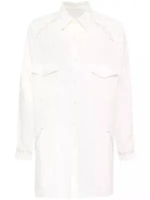 Yohji Yamamoto Contrast-stitching Linen Shirt