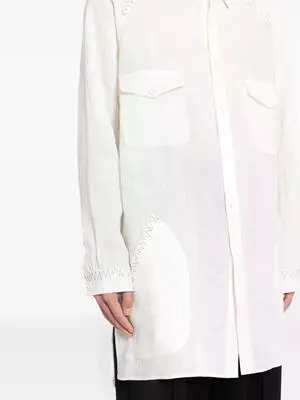 Yohji Yamamoto Contrast-stitching Linen Shirt