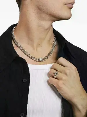 Emanuele Bicocchi Logo Cross Ring - Silver