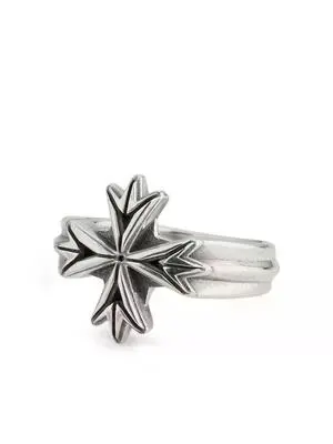 Emanuele Bicocchi Logo Cross Ring - Silver