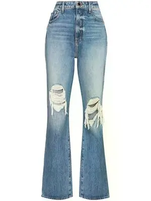 Khaite Danielle High-waisted Distressed Jeans - Blue