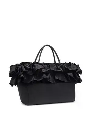 GANNI Ruffled-trim Shoulder Bag - Black