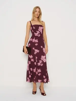 REFORMATION Ceecee Midi Dress - Brown