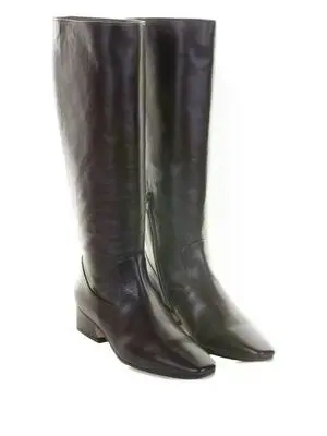 LORENA PAGGI Square-toe Leather Knee-high Boots